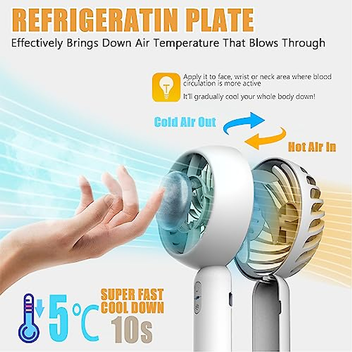 Formano Air Conditioner Fan – The GENUINE Portable Ice Cooling Refrigerating Pad Handheld Cooling Fan That Blows Cold Air