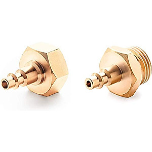 Lead-Free Brass Winterize Sprinkler Systems Blowout Plug Quick Connect Air Compressor 1/4" Adapter | Fits Garden Hose 3/4" Threading Water Blowout Adapter Fitting to RV and Campe (2)