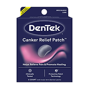 DenTek Canker Relief Sore Patch Relieves Canker Pain, 6 Count (Pack of 1)