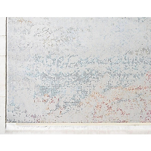 Unique Loom Baracoa Collection Area Rug - Panamericana (5' 5" x 8' Rectangle, Cream/ Blue)