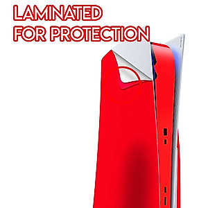 ITS A Skin Skins Compatible with Sony Playstation 5 Console Disc Edition - Protective Decal Overlay Stickers wrap Cover - Solid Red Color