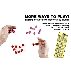 TENZI Party Pack Dice Game - A Fun, Fast Frenzy for The Whole Family - 6 Sets of 10 Colored Dice with Storage Case - Colors May Vary