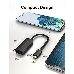 CableCreation USB C to DP Adapter 4K@60Hz, USB C to DisplayPort Adapter, Compatible with iPhone 16 15 Pro Max Plus, MacBook Pro Air, Mac Mini, iPad Pro, XPS, Galaxy, Rift S, Black