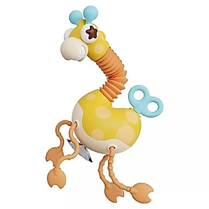 Dorky Giraffe Montessori Toy for 1-5Y+, Pull String Activity Toy with Suction Cup, Sensory Toys for Toddlers, Travel & Bath Toys for Babies, & Motor Skill Baby Toy
