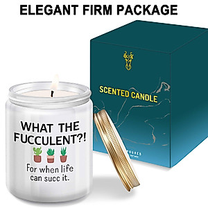 Funny Gifts for Friend Women Unique Birthday Christmas Gift for BFF Best Friend Cactus Succulents Friendship Presents for Sister Female Coworker Men - Lemongrass Sage Candles(7oz)