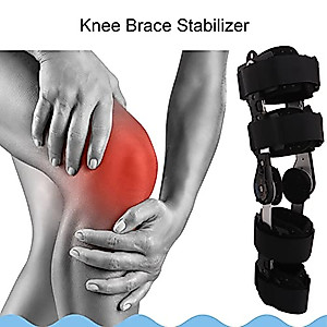 Knee Support Brace, Length Adjust Promote Recovery Sponge Lining Comfortable Hinged Knee Brace Extended Locking for Sports