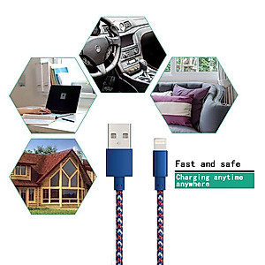 Ambrane iPhone Charger Cable,3FT MFi Certified Charging USB Syncing Data Nylon Braided Cord Compatible with iPhone 13/11/12 Xs/Max/XR/X/8/8 Plus/7/7 Plus/6/6S/6 Plus/5S/SE/Mini/Air/Pro (1M)