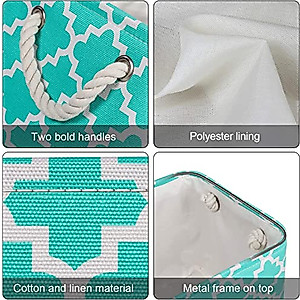 Univivi 6 Pack Storage Cubes,10.5 x 10.5 x 11 Inch Foldable Organizer Baskets with Rope Handles,Nursery Bins for Shelf,Closet（Green