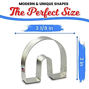 Foose Cookie Cutters Rainbow Horse Shoe Cookie Cutter 3 in, Tin Plate Steel, Handmade in USA