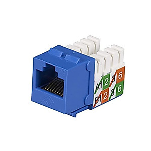 Black Box 25-Pack Blue CAT5e Unshielded Keystone Jack