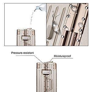 Somago Carry On Luggage with Spinner Wheels 20in Lightweight Suitcase Built in TSA Aluminum Frame PC Hardside Rolling Suitcases Travel Case (Titanium Gold)