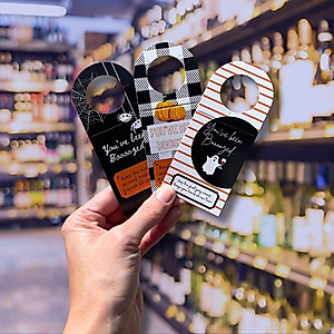 You've Been Boozed Tag | 15 Pack | Tags with Pre-Cut Hole to Use On Booze Bottles | You've Been Boozed Game | Mix of 3 Fall Designs | Wine | Alcohol Bottle Tags