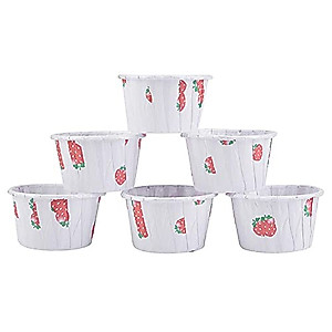 Yosoo Mini Cupcake Liners Paper Round Cake Baking Cups Strawberry Pattern Muffin Cases 100Pcs