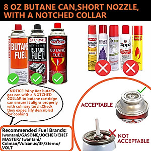 Striludo Culinary Professional Kitchen Butane Torch, Upgrade Creme Brulee Blow Torch for Cooking, Adjustable Flame with Reverse Use（Butane Gas Not Included）