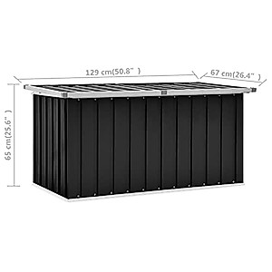 loibinfen Patio Storage Box Anthracite Patio Garden Outdoor Storage Container for Toys, Furniture Deck box 50.8"x26.4"x25.6" (Weight:28 lbs)