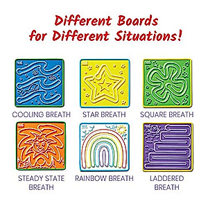 hand2mind Mindful Maze Boards, Learn Breathing Patterns, Mindfulness for Kids Anxiety Relief, Tactile Sensory Toys, Play Therapy Toys, Social Emotional Learning Activities, Calm Down Corner Supplies