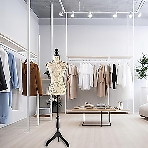 DRDINGRUI Standing Female Mannequin Body, Height Adjustable from 52'' to 67'', Pinnable Dress Form with Tripod Base for Dress Jewelry Display