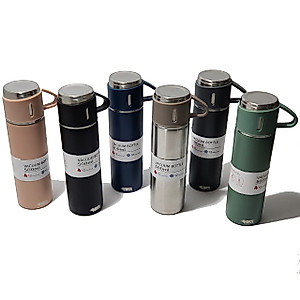 BT53 Stainless Steel 500 ML Vacuum Flask/Bottle/Thermos for Hot and Cold Drinks with Three Cups (Silver)