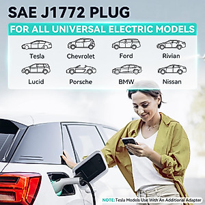 Andeman Level 2 EV Charger 32Amp,7.68KW Electric Vehicle Charger Portable 240V,SAE-J1772 and NEMA 14-50 Plug, Scheduled Charging,Adjustable Current,Smart APP, 25 FT Cable for EV and Hybrid Vehicles