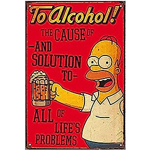 Kexle Vintage Custom Metal Signs 8 x 12 - The Simpsons to Alcohol Decor Chic Art Wall Decort Home Yard Signs Bar Hotel Cafe Pub restauran