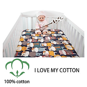 Fitted Crib Sheet Organic Cotton Baby Crib Mattress Sheet Nursery Bedding Sheet for Boys and Girls Toddler Sheet (Color : SK004)