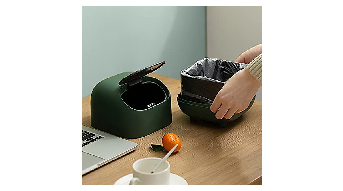 Cute Mini Ninja Desktop Trash Can - Space-Saving Office & Bedroom Bin