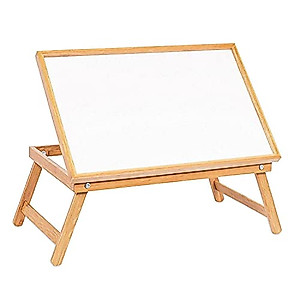 Wood Breakfast Bed Tray Lap Desk Serving Table Foldable Legs Bamboo Food Dinner GPJJPUS