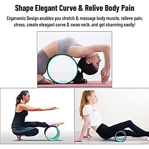 TRAKK SPORT 3in1 Foam Roller Fitness Yoga Wheel For Back Pain Relief, Stretching, Tissue Massage, & Spinal Alignment, Supports 660lbs, Set of 3, Black