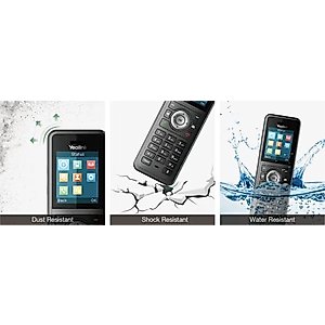 Yealink W59R Cordless Ruggedized DECT IP Phone, Base Station Not Included, 1.8-Inch Color Display, Power Adapter Included