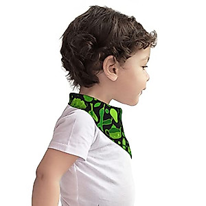 Augenstern Cotton Baby Bibs Green Vegetables Pattern Baby Bandana Drool Bibs Teething Food Bib