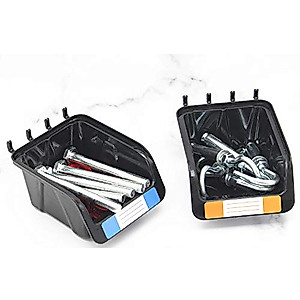 Pegboard Bins Kit 12 PACK Black Pegboard Parts Storage Tool Peg Borad Workbench Bins Organize Hardware,Attachments,Accessories (12 Pack)