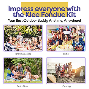 Klee 12-Piece Cast Iron Fondue Set with Red Fondue Pot, 6 Fondue Forks, Fondue Burner and Fondue Pot Base, 44 oz