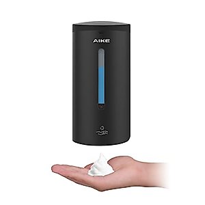 AIKE AK1255 Wall Mounted Touchless Automatic Foam Soap Dispenser Stainless Steel 24 fl.oz. Black