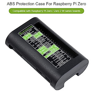 Pi Zero Enclosure, ABS Protection Case for Raspberry Pi Zero 2 W/Pi 2 WH/Pi Zero W/Pi Zero WH (Case Only)