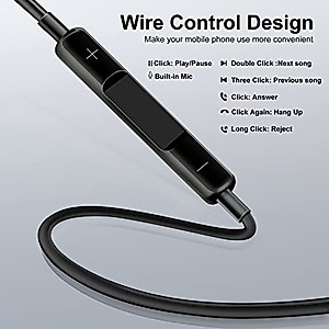 Coolden in-Ear Headphones for iPhone 14/13/12/11 Wired Earbuds with Microphone Volume Control Earpieces HiFi Stereo Headsets Compatible with iPhone 14 Pro/13 Pro/12/11/XR/XS/X/7/7 Plus/8/8Plus,Black