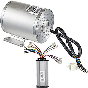 VEVOR Brushless Motor Kit, 2KW 48V 42A Brushless Motor Kit High Speed 4300RPM Electric Scooter Motor w/Mounting Bracket, Go Kart Motor for Bicycle Motorcycle, Speed Controller, Throttle, E-Bike