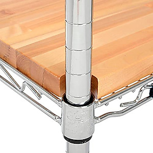 John Boos 36" W x 14" D x 1" Thick Hardwood Deck Overlay for Wire Shelving