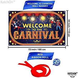 KatchOn, Welcome to The Carnival Banner - XtraLarge, 72x44 Inch, Carnival Decorations | Carnival Backdrop for Birthday Party | Carnival Theme Party Decorations for Event | Carnival Party Decorations