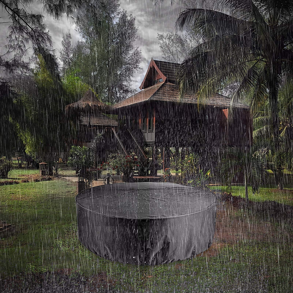 Maiju Outdoor Patio Furniture Covers Waterproof Table Chair Set Covers Windproof Tear-Resistant UV Round Cover for Outdoor Garden Patio Yard Park Furniture Cover