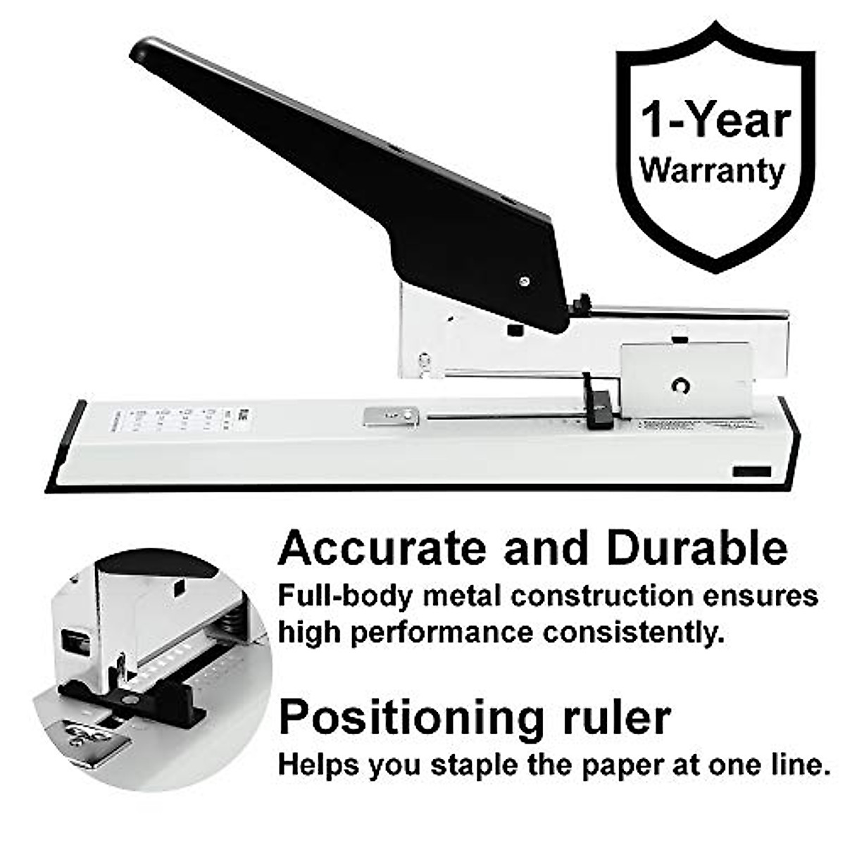 IMLIKE Heavy Duty Stapler with 2000 Staples: 100 Sheets High Capacity Office Stapler, Manual Big Stapler, Metal Large Stapler for Paper Binding, Include 23/8 & 23/13 Staples Each 1000PCS