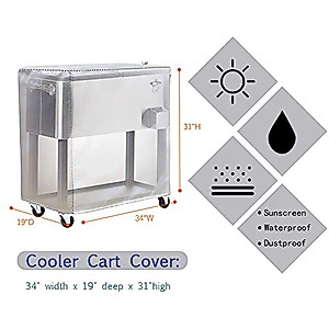 Mr.You Cooler Cart Cover - Universal Fit for Most 80-100 QT,Waterproof Thickened Fabric,Rolling Cooler (Patio Cooler,Beverage Cart, Rolling Ice Chest) Protective Cover