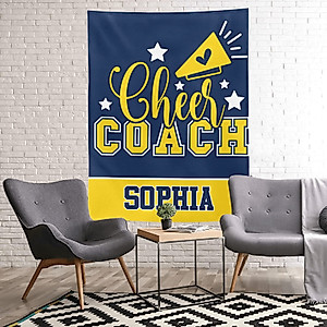 XOZOTY Cute Cheer Coach Personalized Blanket Nursery Swaddling Blankets for Gilrs Boys Kids Newborns Baby Shower Pet Gift 30 x 40 Inch