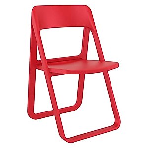 Compamia Dream Commercial Grade Folding Resin Outdoor Chair Red