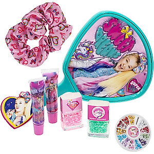 JoJo Siwa - Townley Girl Backpack Cosmetic Activity Set for Girls, Ages 3+ Makeup Hair Salon Kit Including Scrunchie, Mirror, Nail Polish, Lip Gloss and More, for Parties, Sleepovers and Makeovers