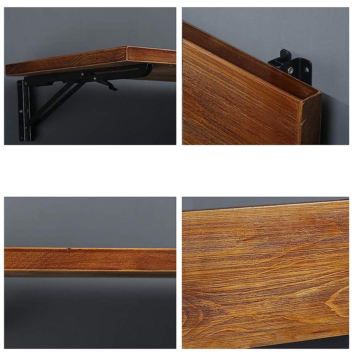 (40" Lx16 W) Industrial Rustic Folding Wall Mounted Workbench Drop Leaf Table, Dining Table Desk, Pine Wood Wall Mounted Bar Tables,Workbench,Study Table,Collapsible Butcher Block Solid Wood Table