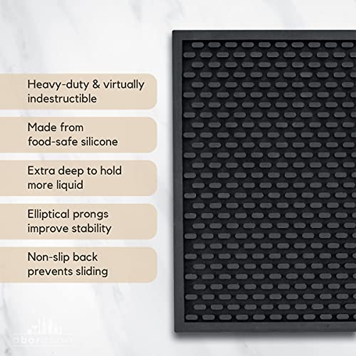 A Bar Above Heavy Duty Bar Mat – Food-Safe Silicone Mat – Bar Mats for Countertop - Commercial Strength Bartender Accessories Dish Drying Mat for Kitchen Counter - Barista Accessories