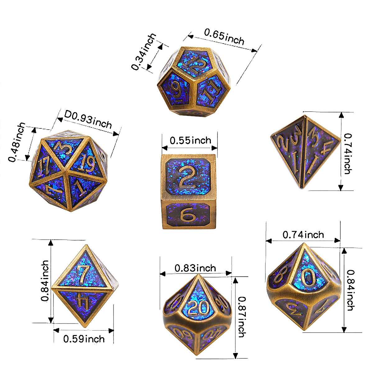 Dungeons and Dragons dice Set DND, 7-Piece polyhedral D&D Resin dice Set, Suitable for Role-Playing dice Game Dungeons and Dragons RPG Pathfinder DND dice Set