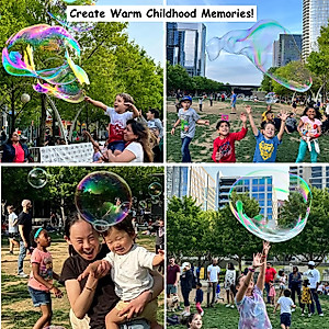 Bubbleventi Giant Bubble Mix | Made in USA |100% Vegan Non-Toxic Powder Makes 10 Gallons of Premium, Big Bubble Solution for kids’ STEM fun | Use in Bubble Wands + Machines