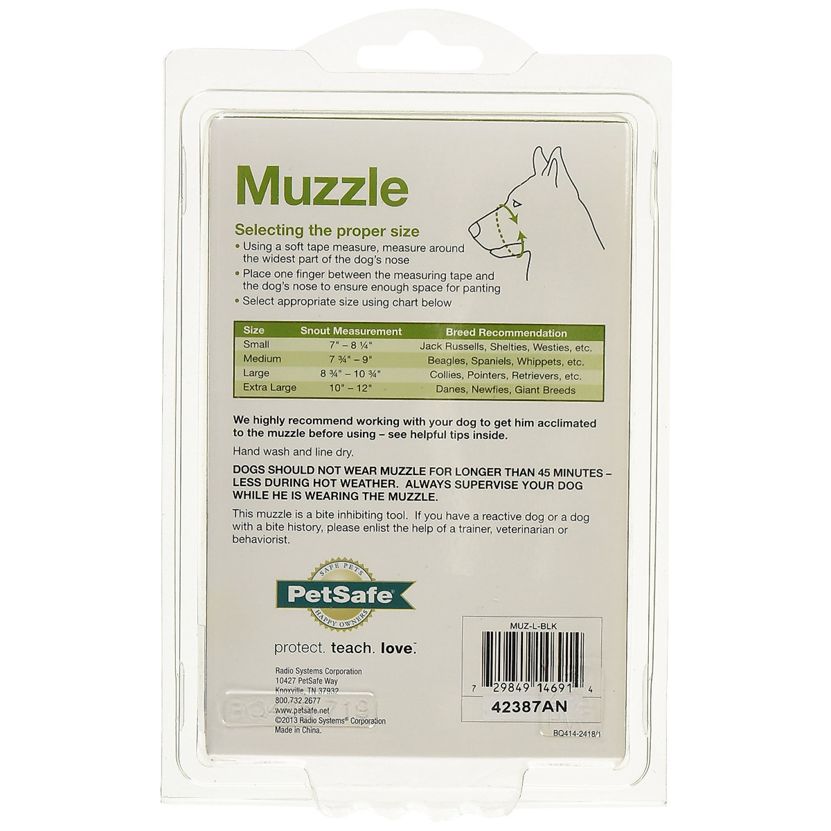PetSafe Dog Muzzle - Large, Black - Comfortable Padding - Adjustable Sizing for Small, Medium and Large Dogs - Prevents Biting - Allows Room to Pant - Perfect for Visits to The Vet or Groomer
