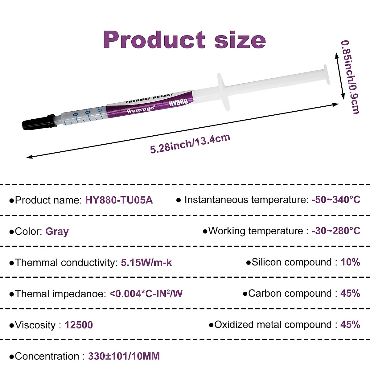 10 Pack HY880 Thermal Paste Kit-5.15 W/MK 1 G/Pcs, High Performance Thermal Compound Paste Grease Heatsink for CPU, Processor, All Cooler Master, Computer, PS4